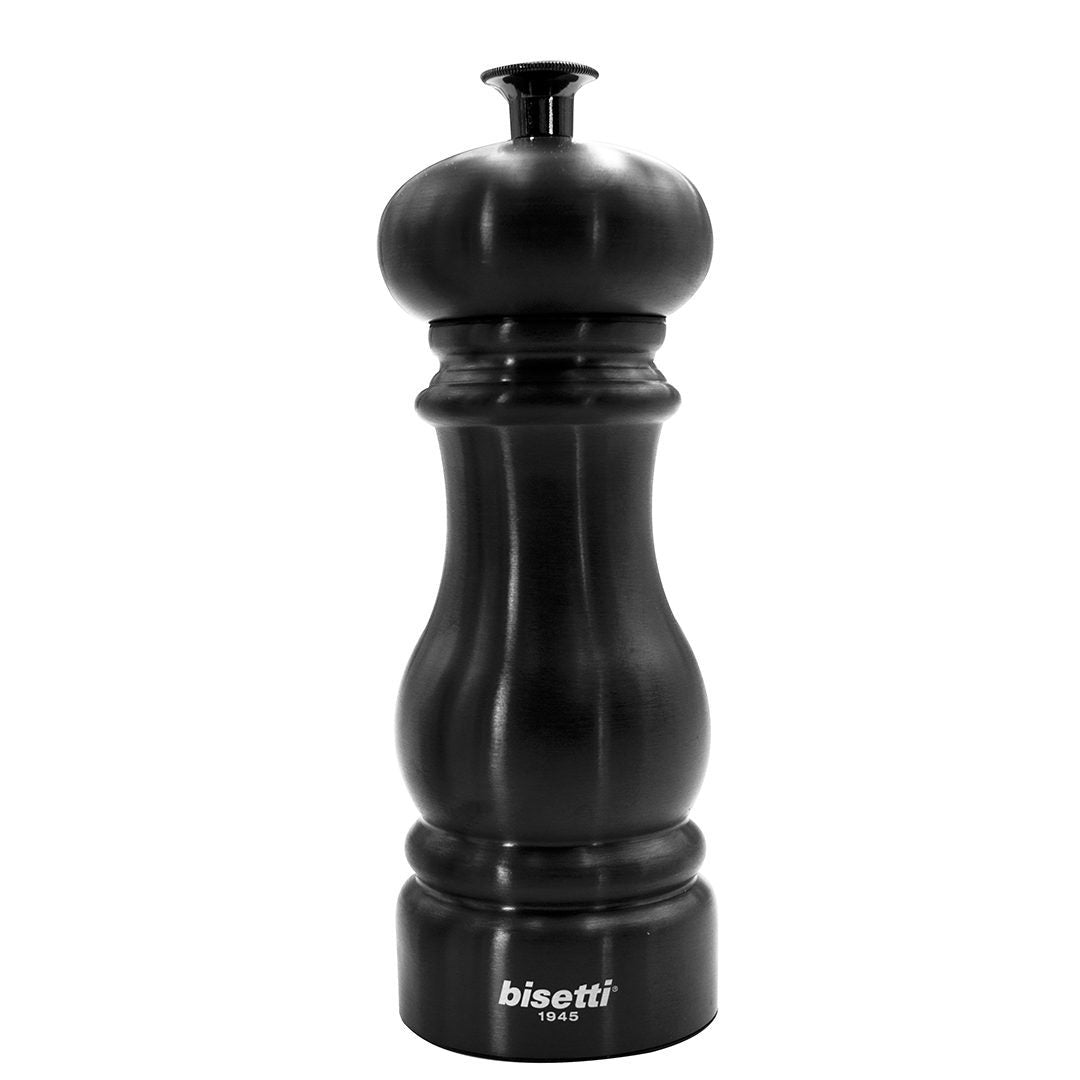 Bisetti Salt and Pepper Mills Panarea Brushed Steel & Gun Metal 17 cm ...