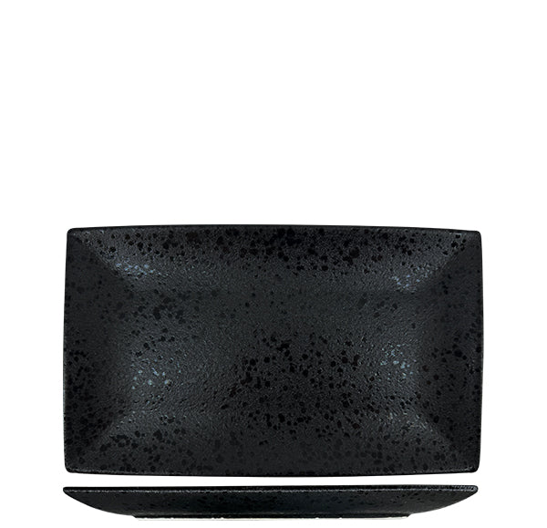 Rain Black Rectangular Plates (Pack Sizes) – King's Pride Hospitality ...